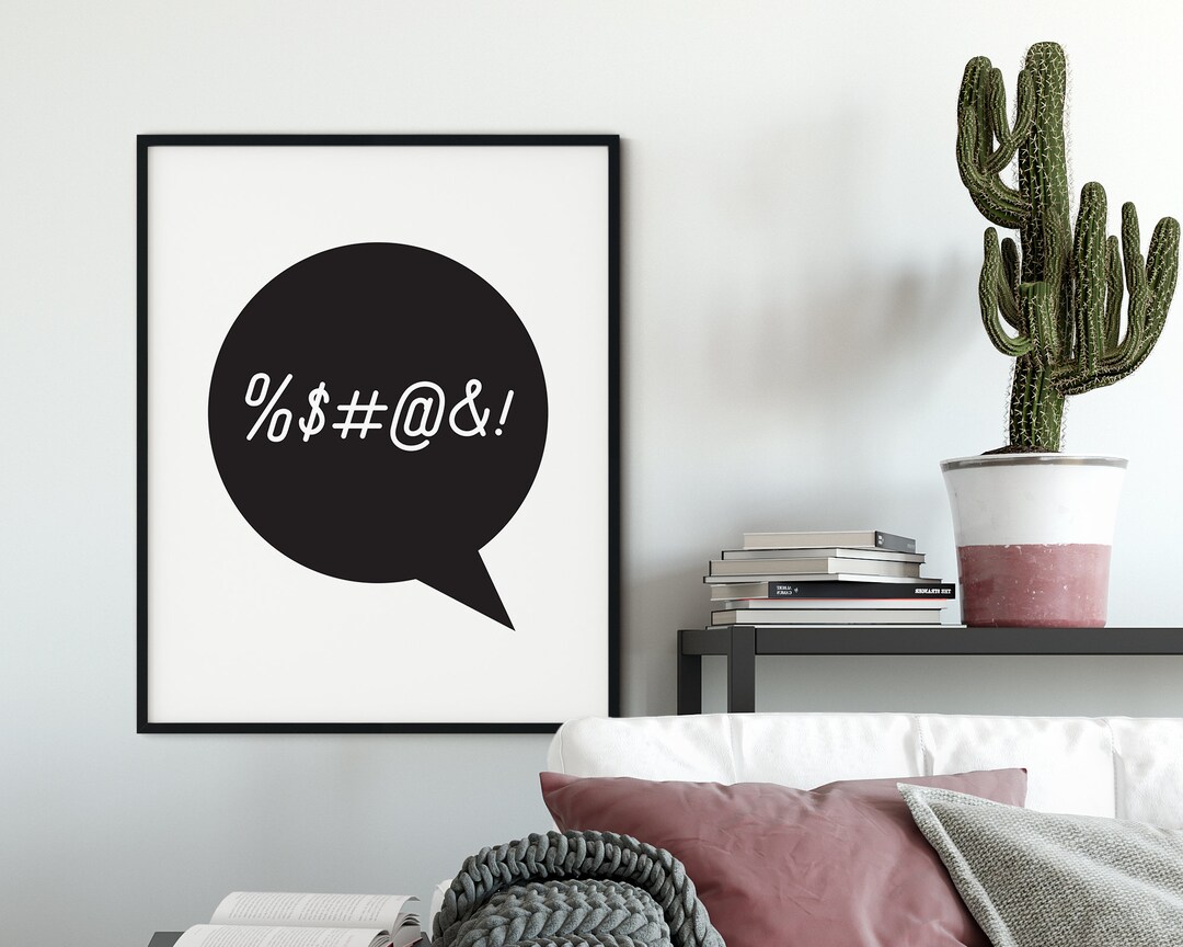 SFW Swear Bubble Printable Wall Art, T-shirt or Tote Bag Design. Home ...