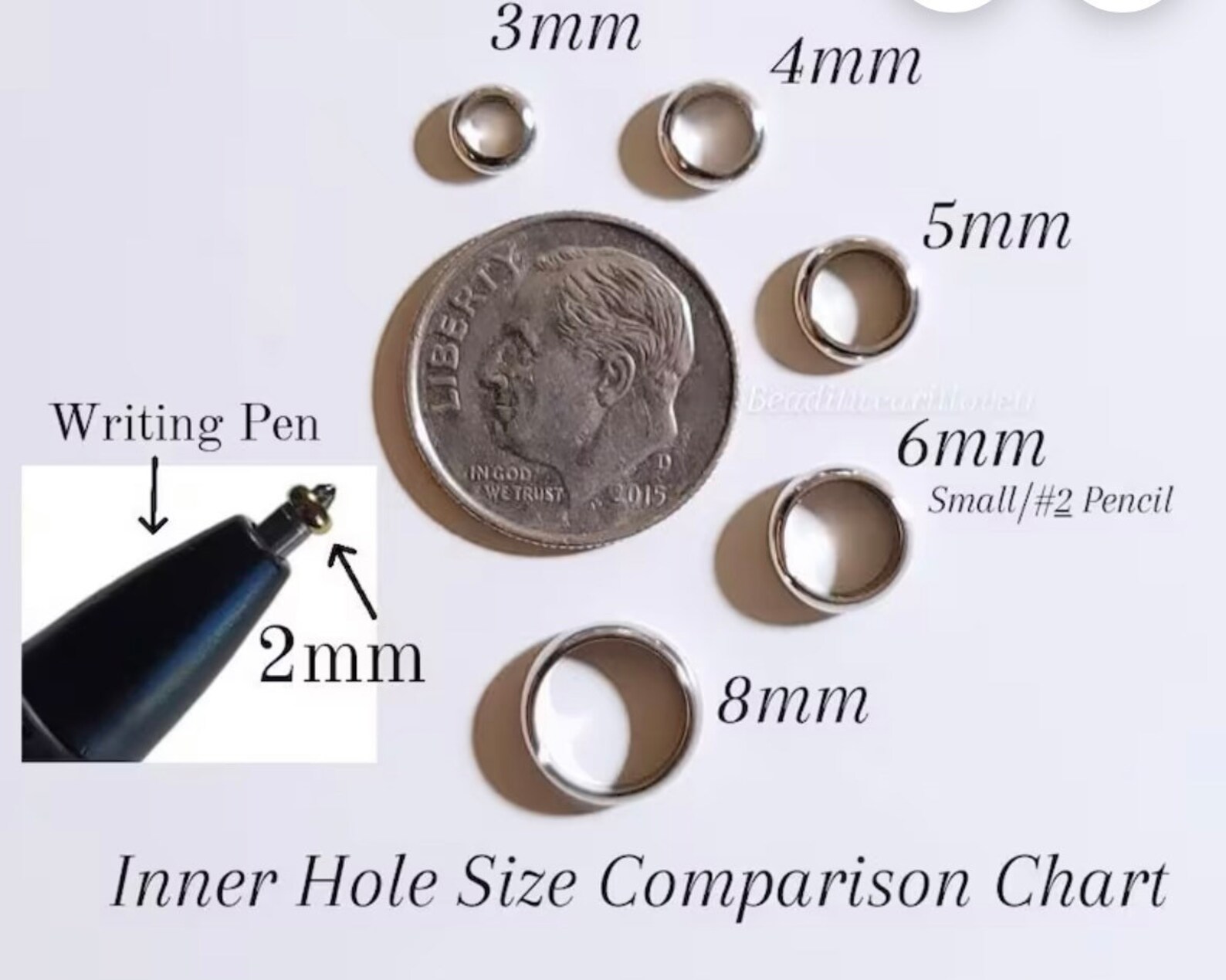 2 Hematite Large Hole Loc Beads 6mm Bead Hole - Etsy