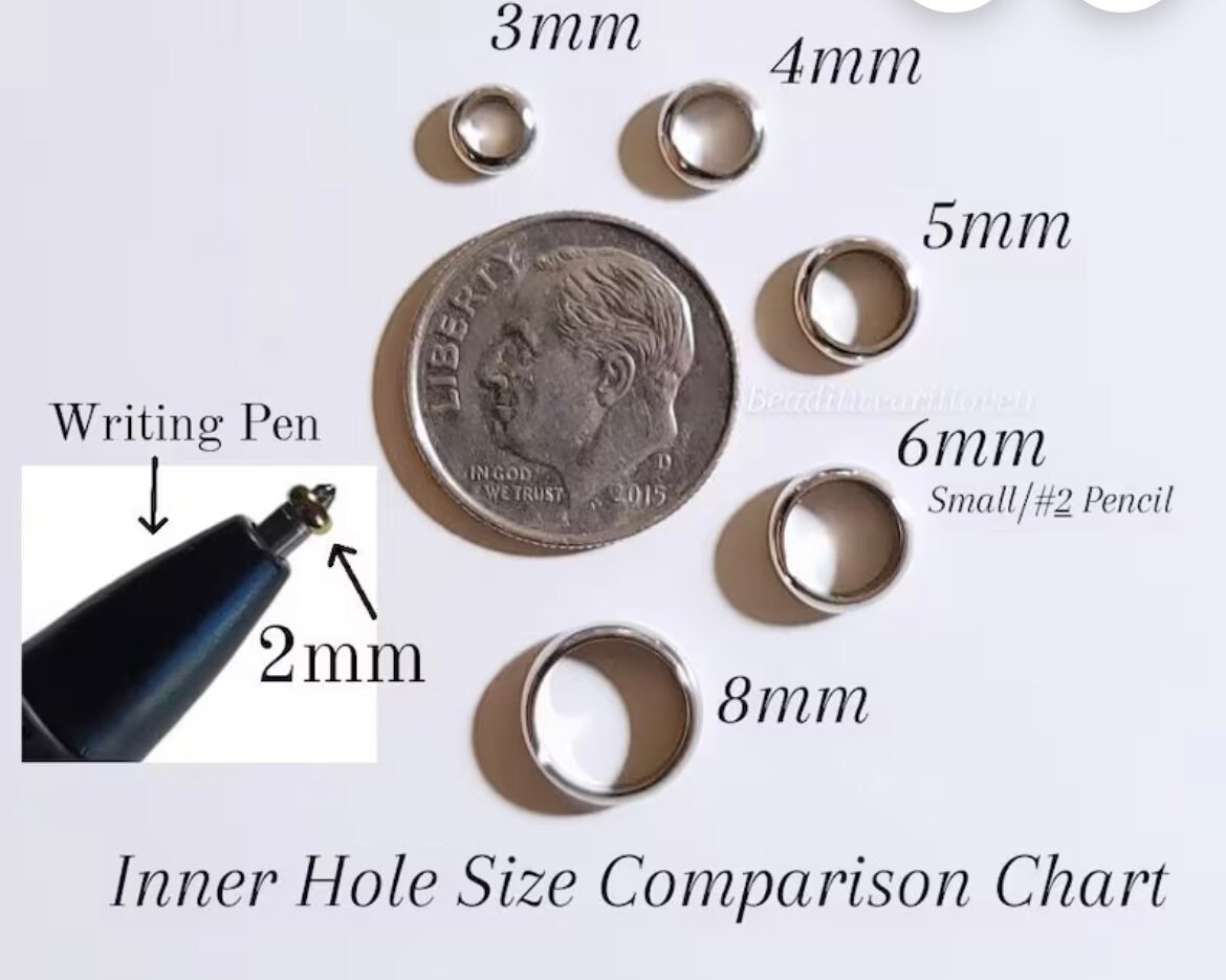 2 Hematite Large Hole Loc Beads - 6mm Bead Hole - Etsy