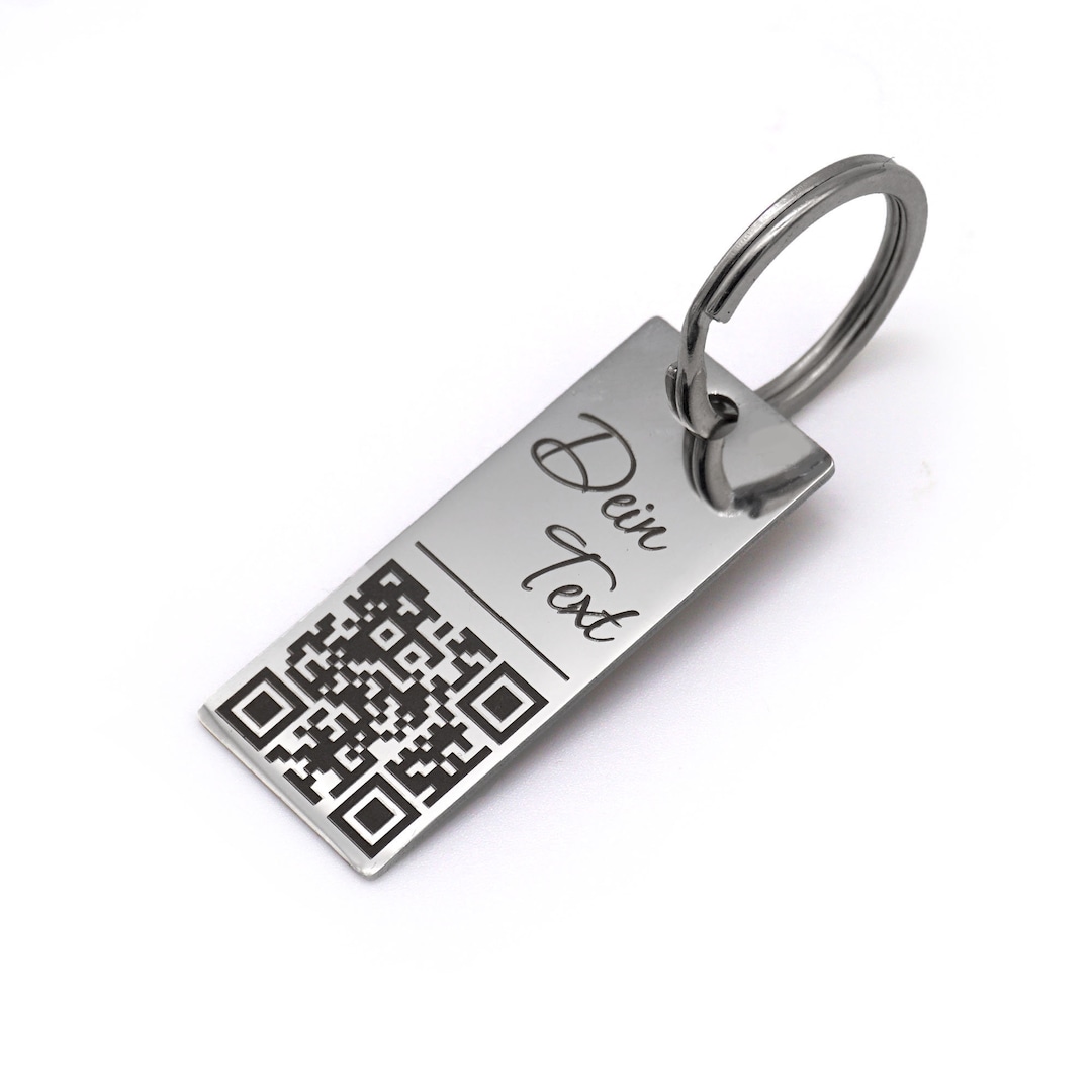 Stainless Steel Keychain With QR Code Laser Engraving High Gloss ...