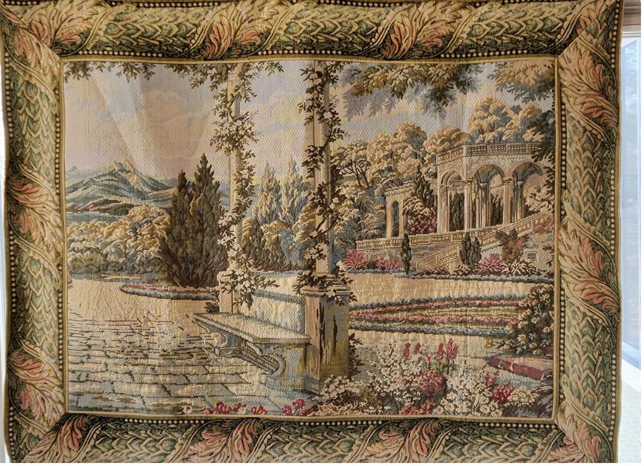 Vintage French Tapestry Wall Hanging – Large Rectangle Handmade 70s ...