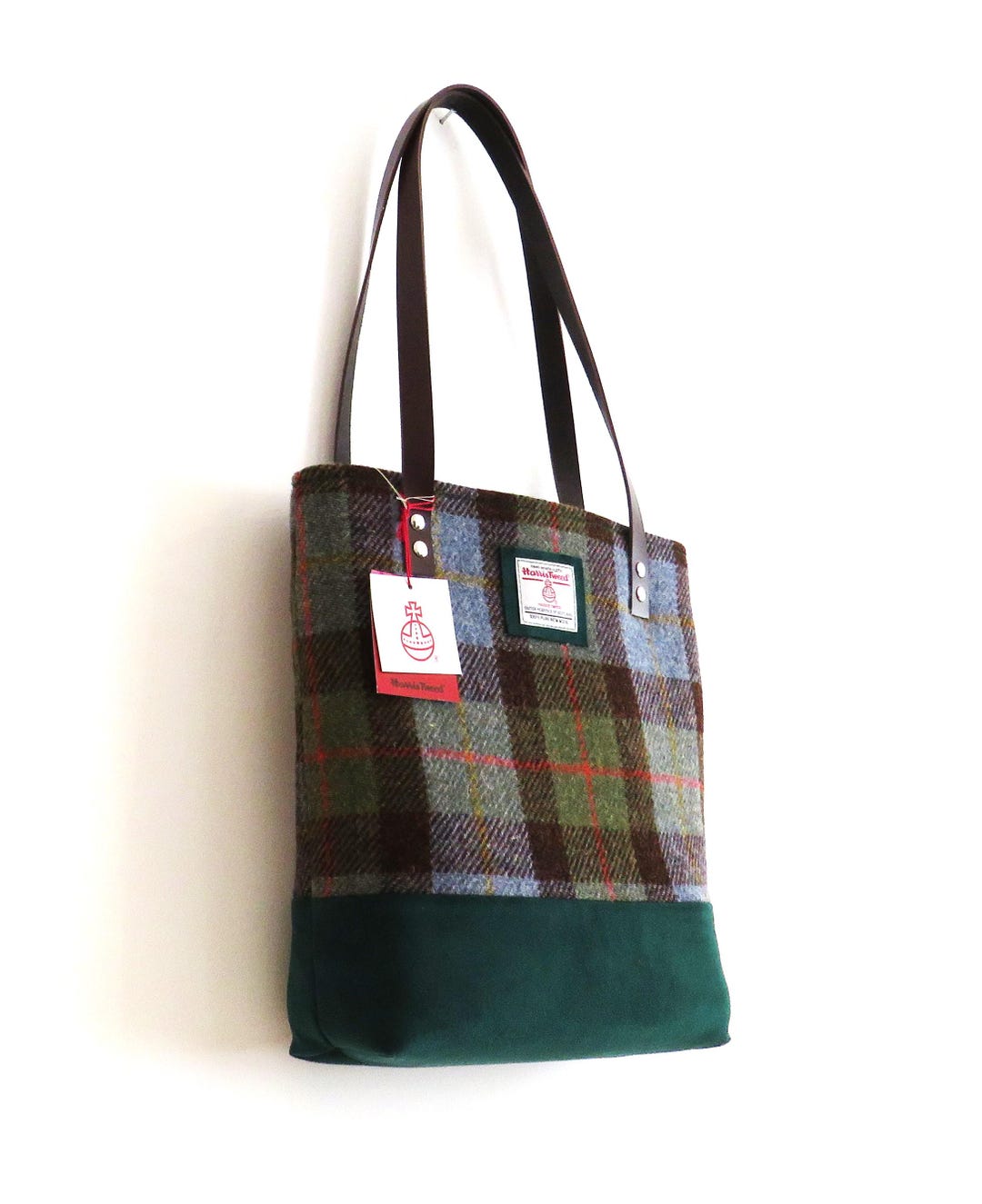Harris Tweed Tote Bag , Macleod Check Tote Bag Lined With Waterproof ...