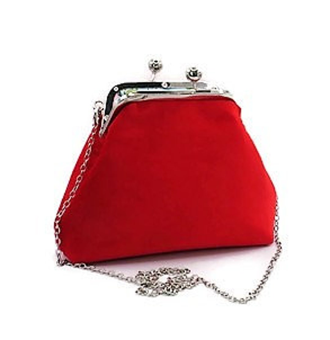 Luxury Red Velvet Handbag , Lipstick Red Purse Bag , Designer Lining ...