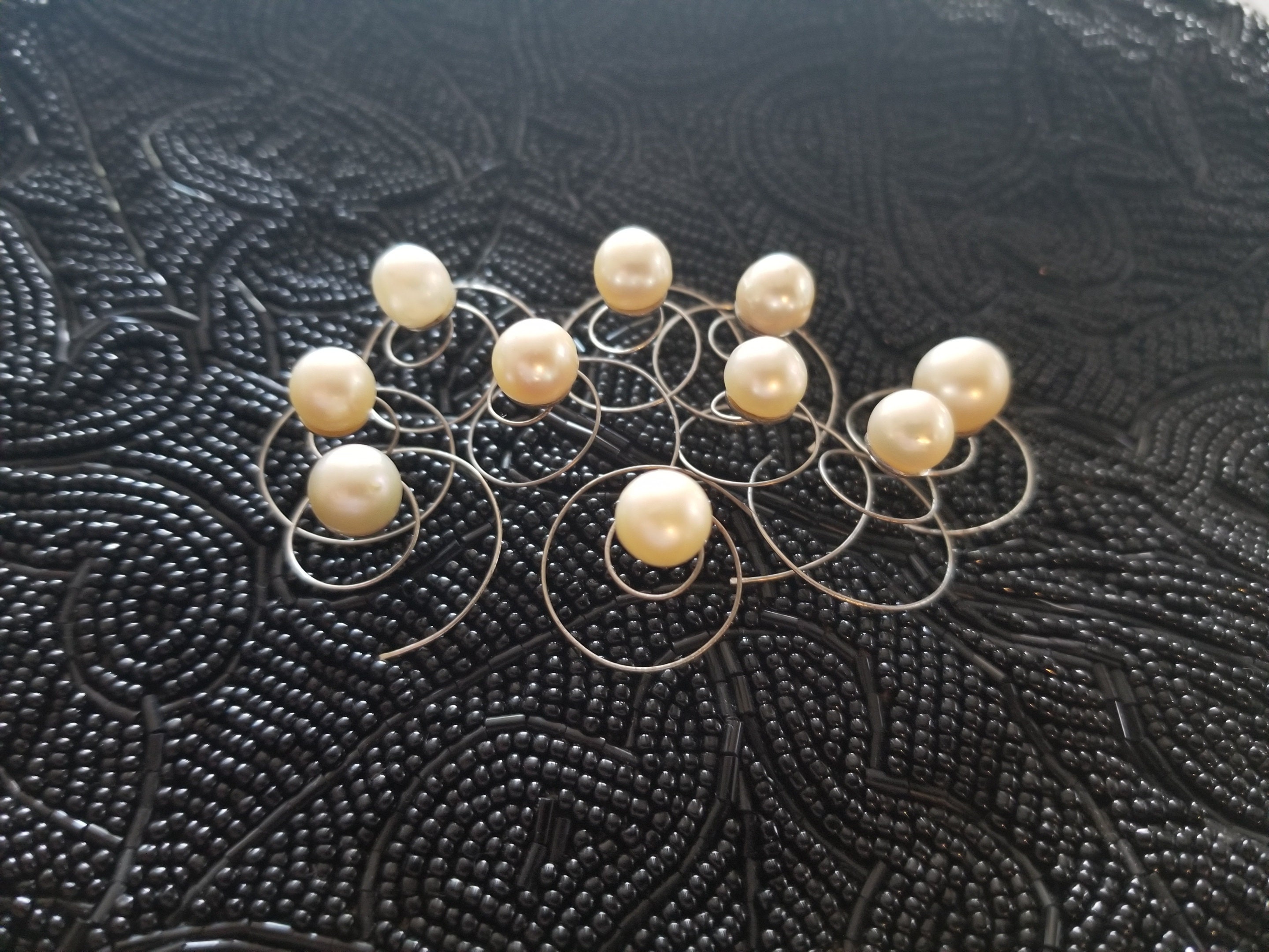 Set of 10 Vintage Genuine Pearl Hair Screws - Etsy