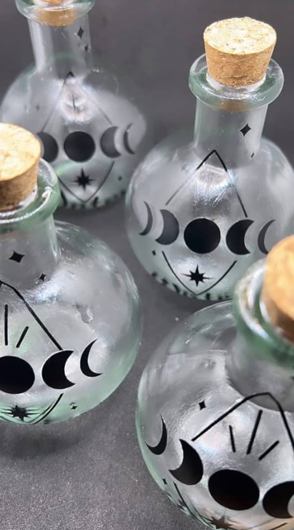 Moon Water Jar, Full Moon Ritual, Moon Phase Glass Bottle, Alter Tools ...