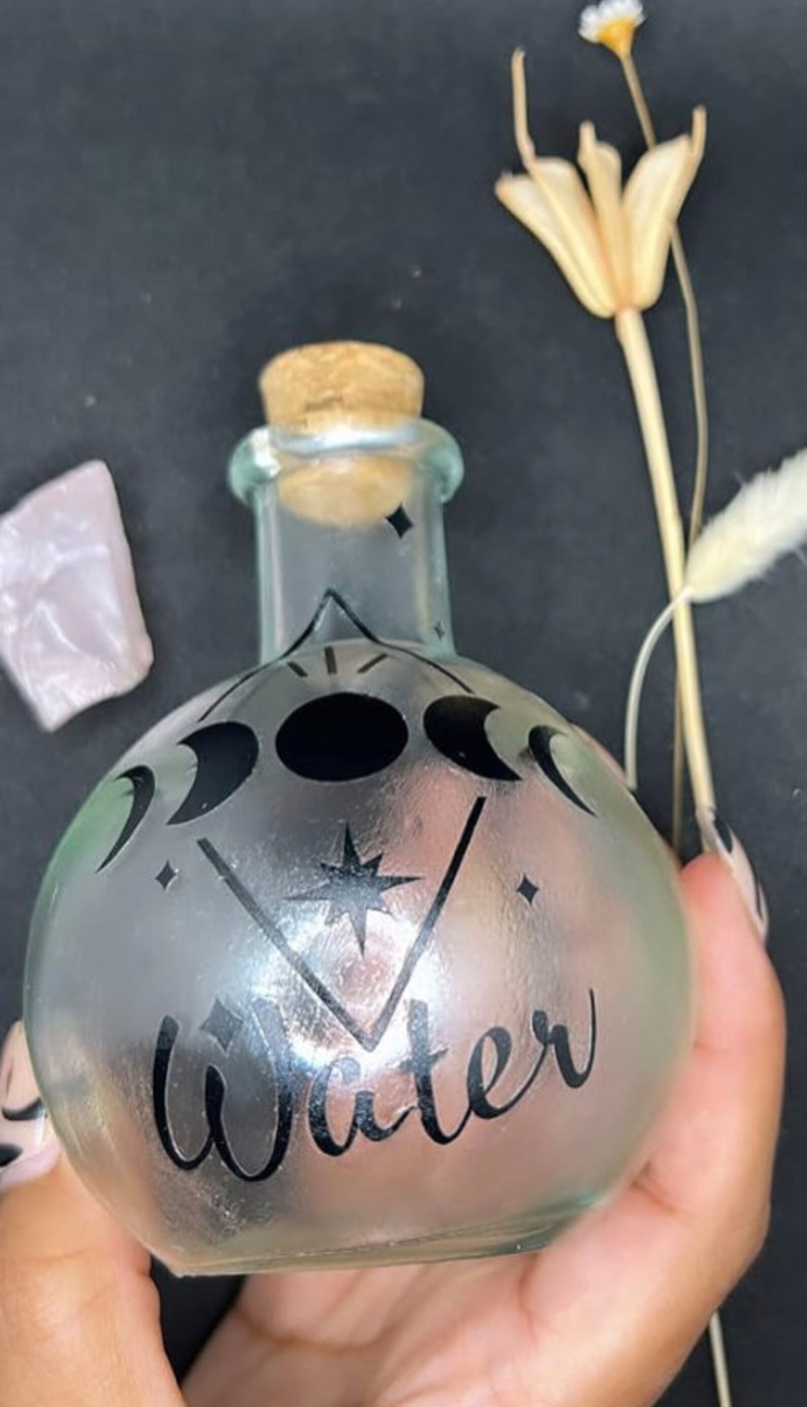 Moon Water Jar, Full Moon Ritual, Moon Phase Glass Bottle, Alter Tools ...