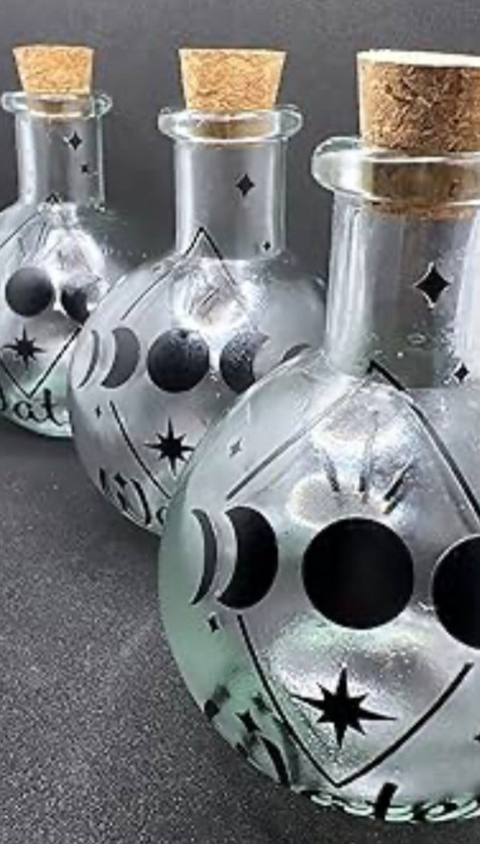 Moon Water Jar, Full Moon Ritual, Moon Phase Glass Bottle, Alter Tools ...