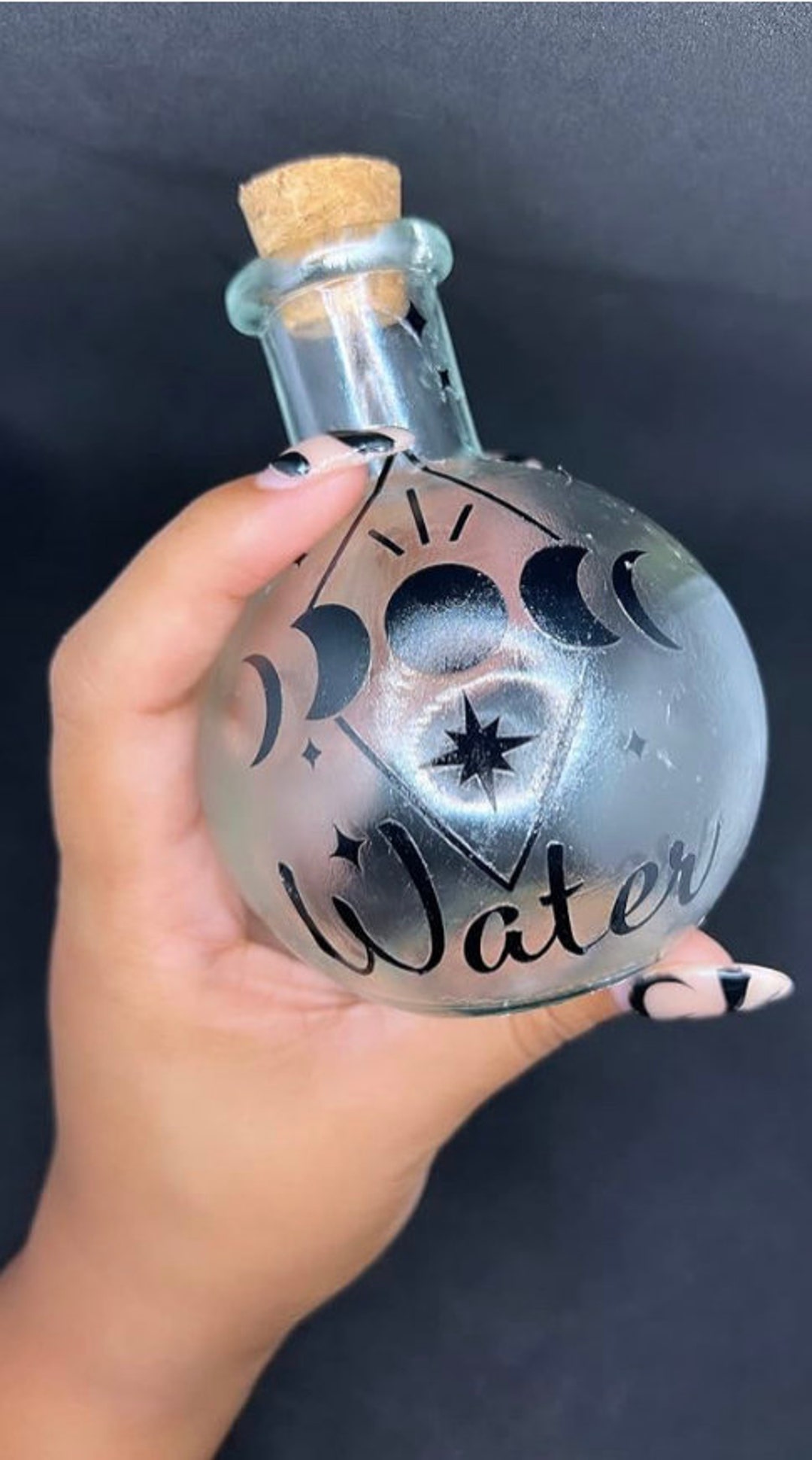 Moon Water Jar, Full Moon Ritual, Moon Phase Glass Bottle, Alter Tools ...