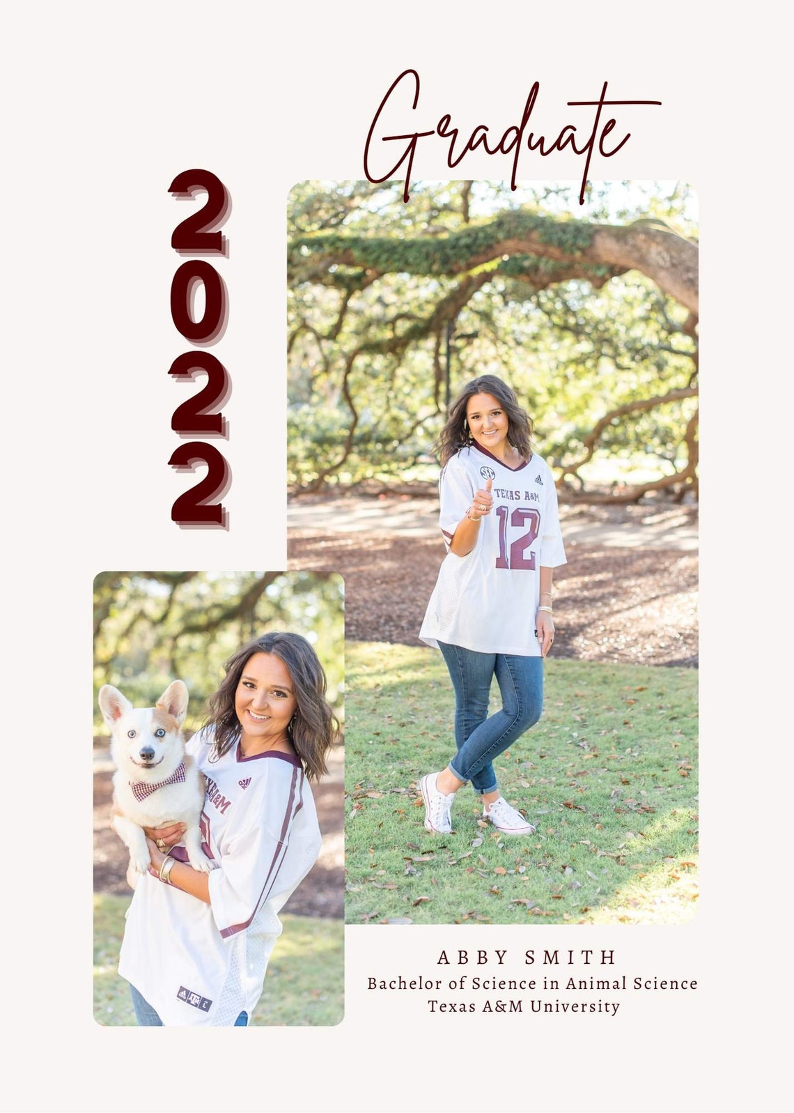 Aggie Graduation Announcement Template, Canva Template, Texas A&M ...