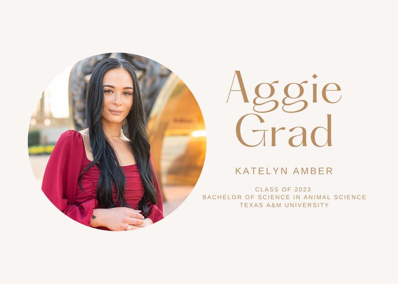 Aggie Grad Gold Graduation Announcement Template - Etsy