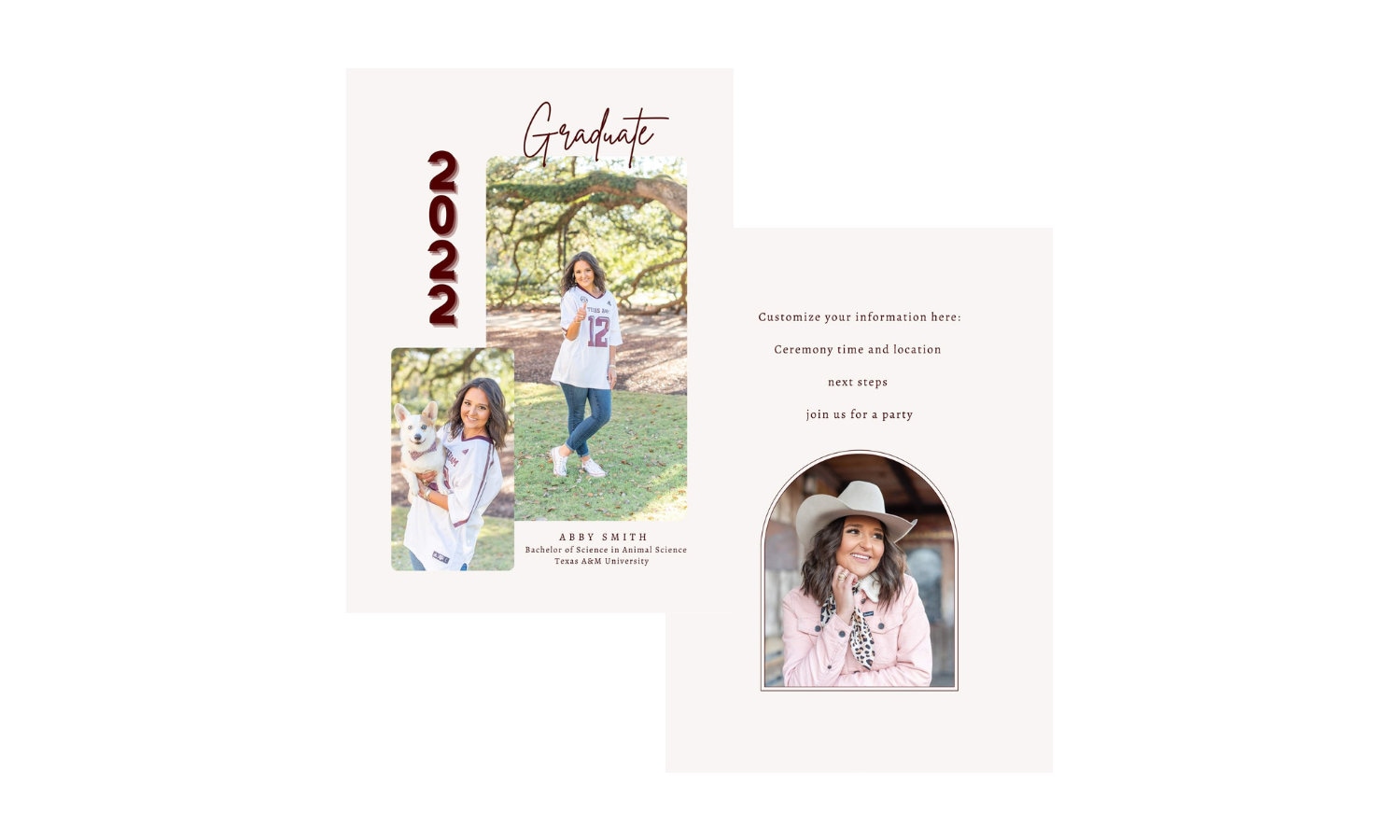 Aggie Graduation Announcement Template, Canva Template, Texas A&M ...
