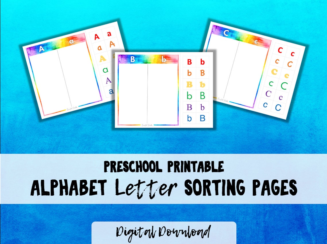 Alphabet Uppercase and Lowercase Letter Sorting Pages - Etsy