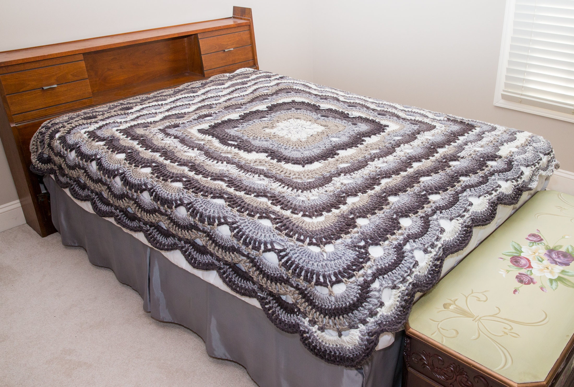 New Hand Crocheted Afghan/virus Pattern/ Square Shape Appx 73 A59 - Etsy