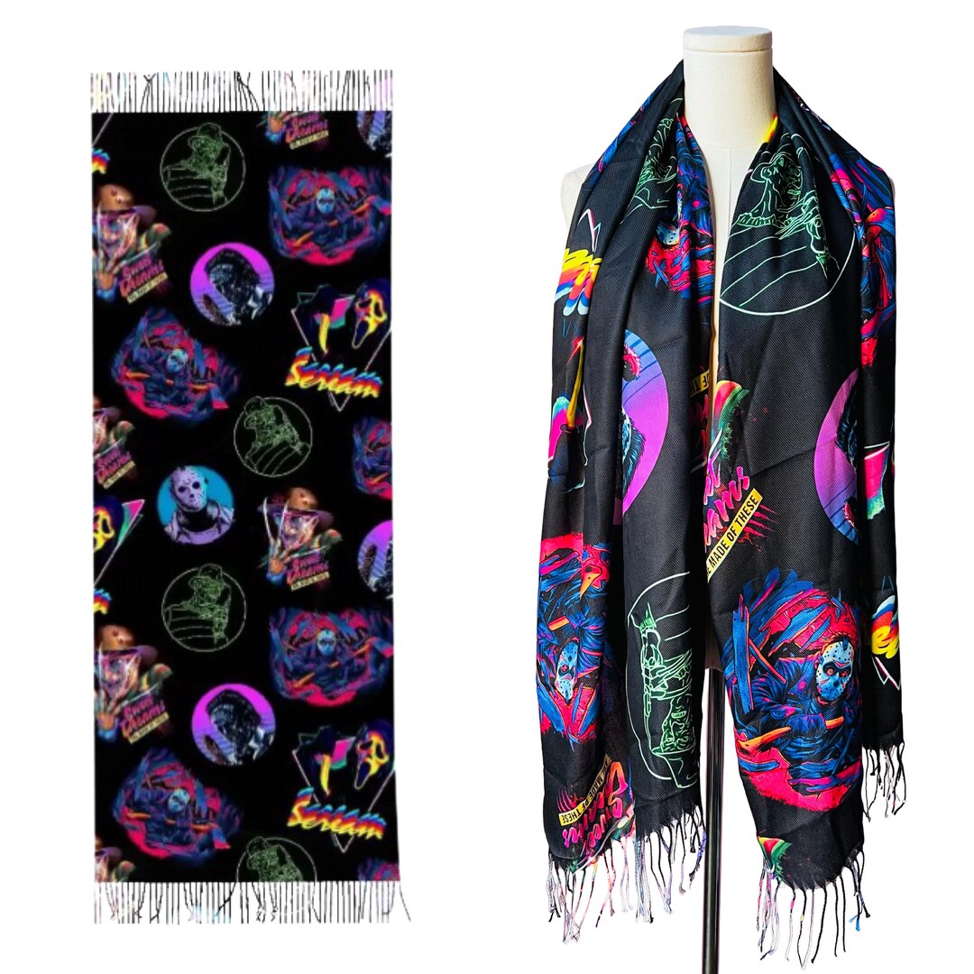 Vegan Scarf - 80s Horror - Etsy