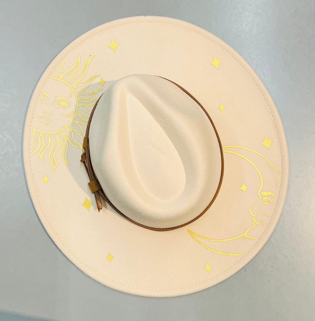Fox Fable - Vegan Felt Wide Brim Hat - XL Brim - Cream - Golden Sun ...