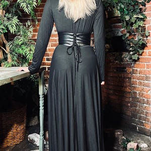 Gothic Dress - Goth Maxi Dress - Blair - Jersey Maxi Dress With Vegan ...