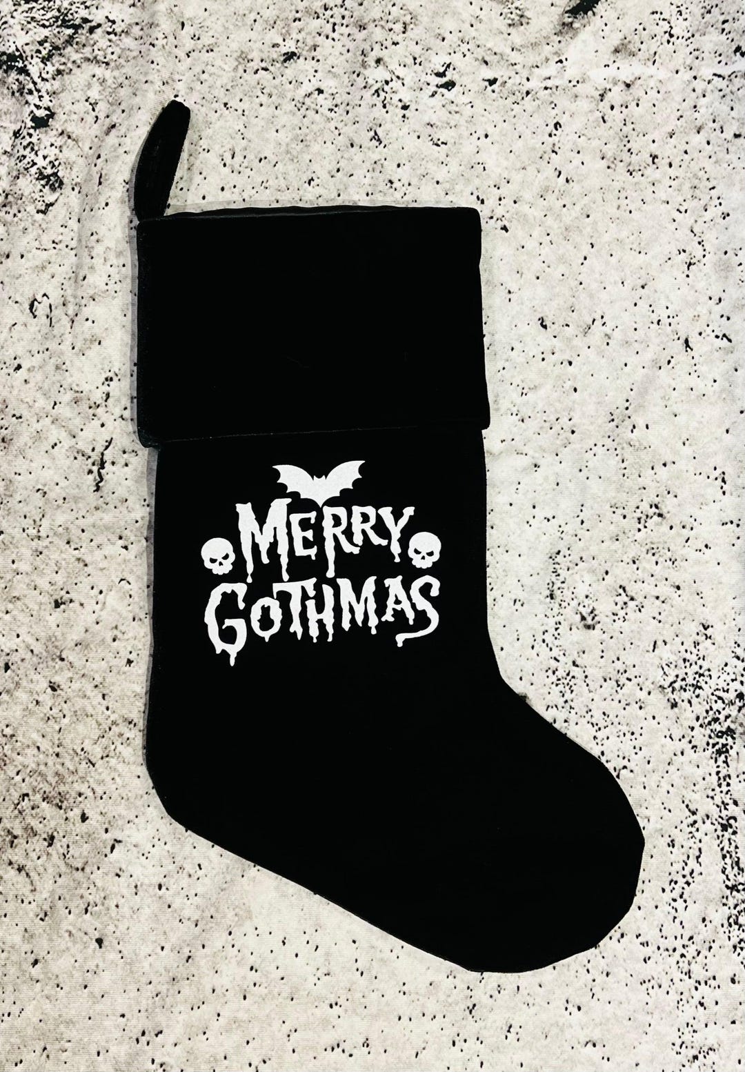 Merry Gothmas Velvet Stocking Personalize With Name - Etsy