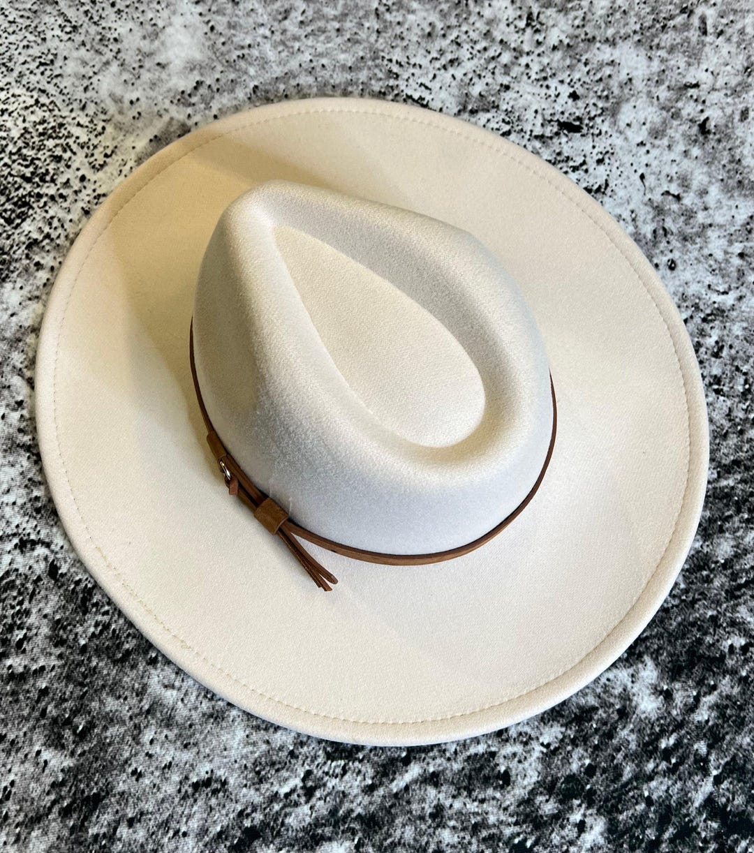 Fox & Fable - Vegan Felt Wide Brim Hat - XL - Cream - Plain - Etsy