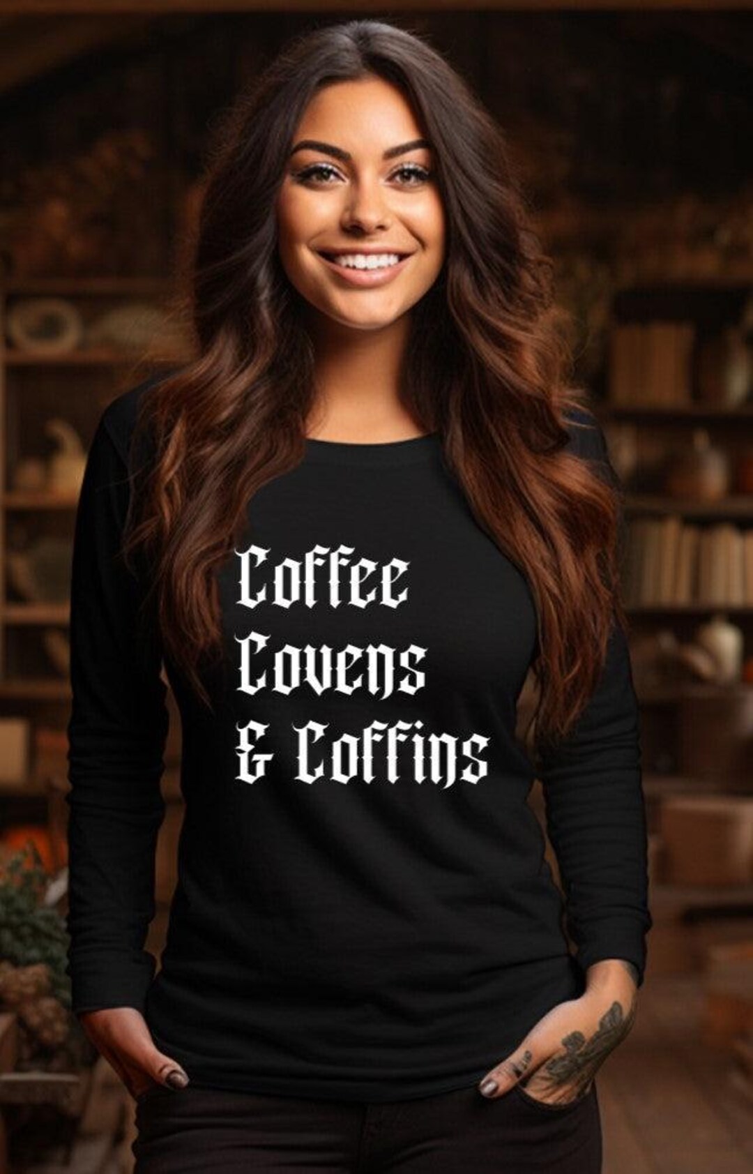 Coffee Covens and Coffins Long Sleeve Shirt - Etsy