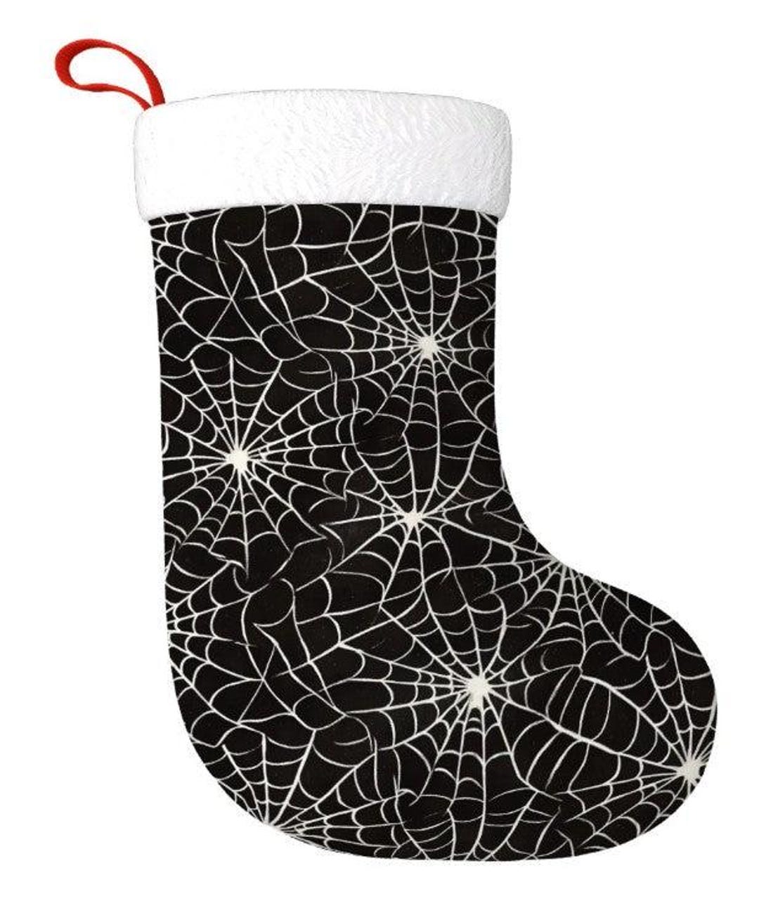 Plush Printed Stocking - Spider Webs - Etsy