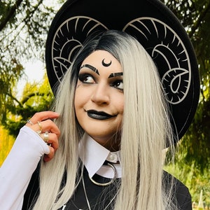 Vegan Felt Wide Brim Hat XL Brim Goth Horror Fedora Hat - Etsy