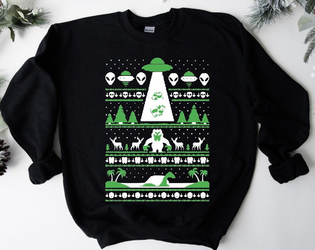 Ugly Christmas Sweater Cryptids Available in T-shirt, Pullover, Hoodie ...