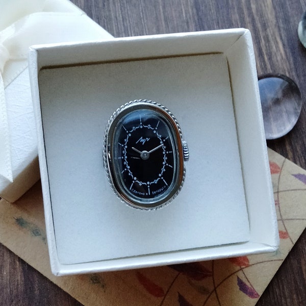 Silver Ring Watch - Etsy