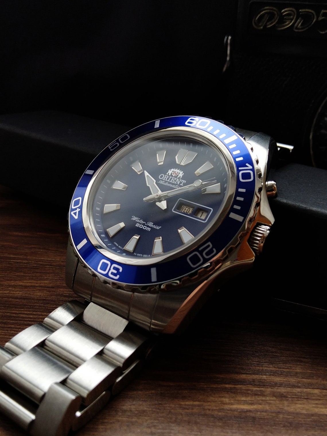 Vintage Orient Mako Diver Watch: Automatic Stainless Steel, Blue Dial ...