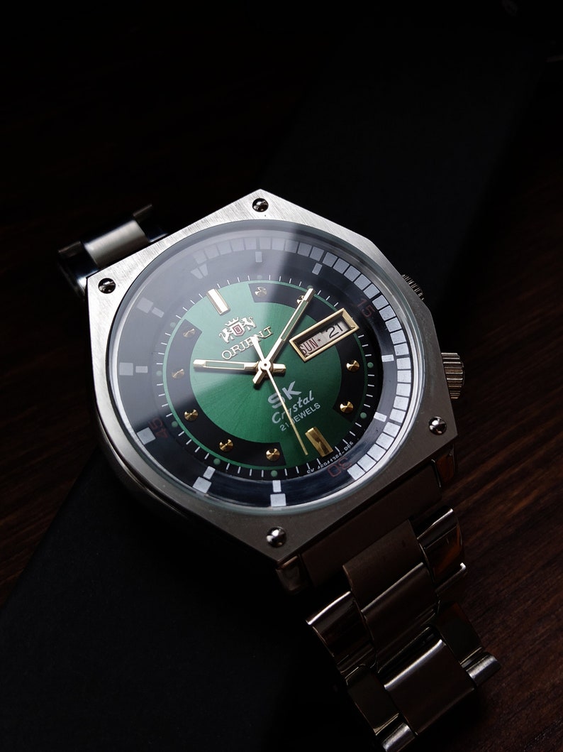 Orient Automatic Vintage Watches Watch: Green Dial, Stainless Steel - Etsy