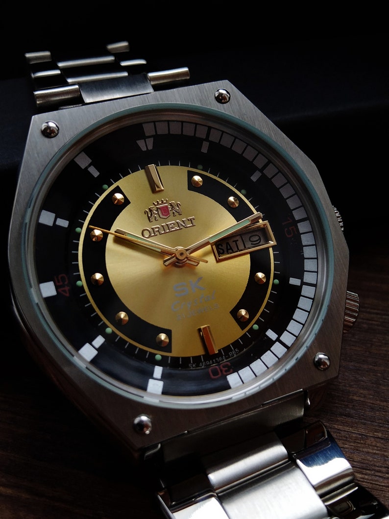 Vintage Orient Sea King Automatic Watch: Gold & Black Dial, Day-date - Etsy