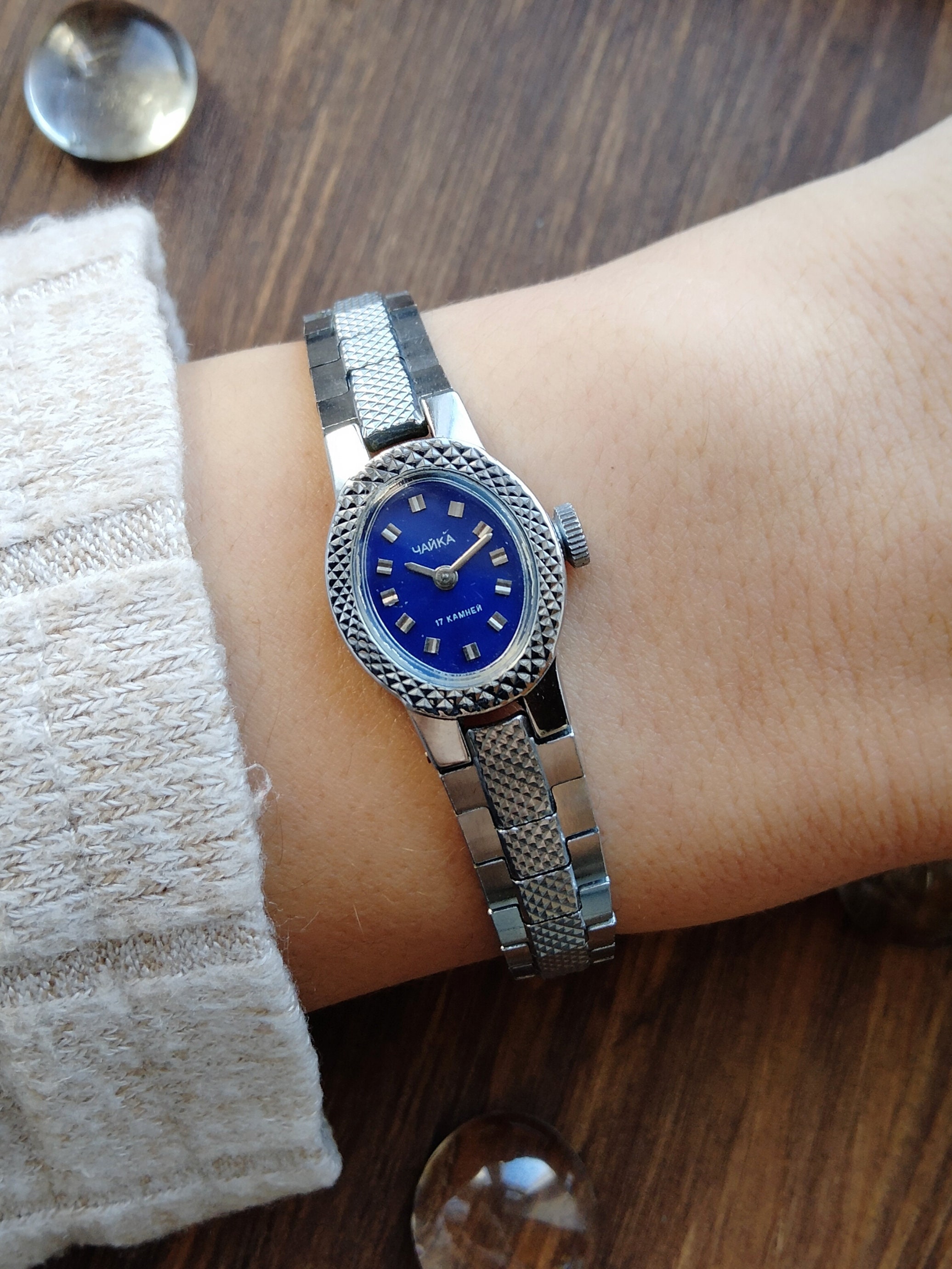 Vintage Chaika Ladies Watch, Small Blue Dial - Etsy