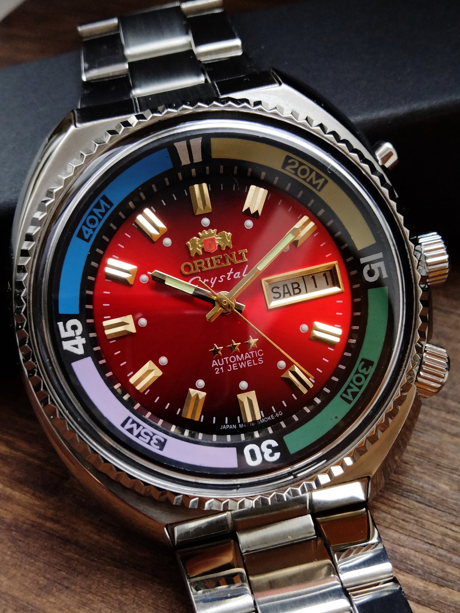 Rare Japanese Orient King Diver Watch: Automatic Red Dial, 21 Jewels - Etsy