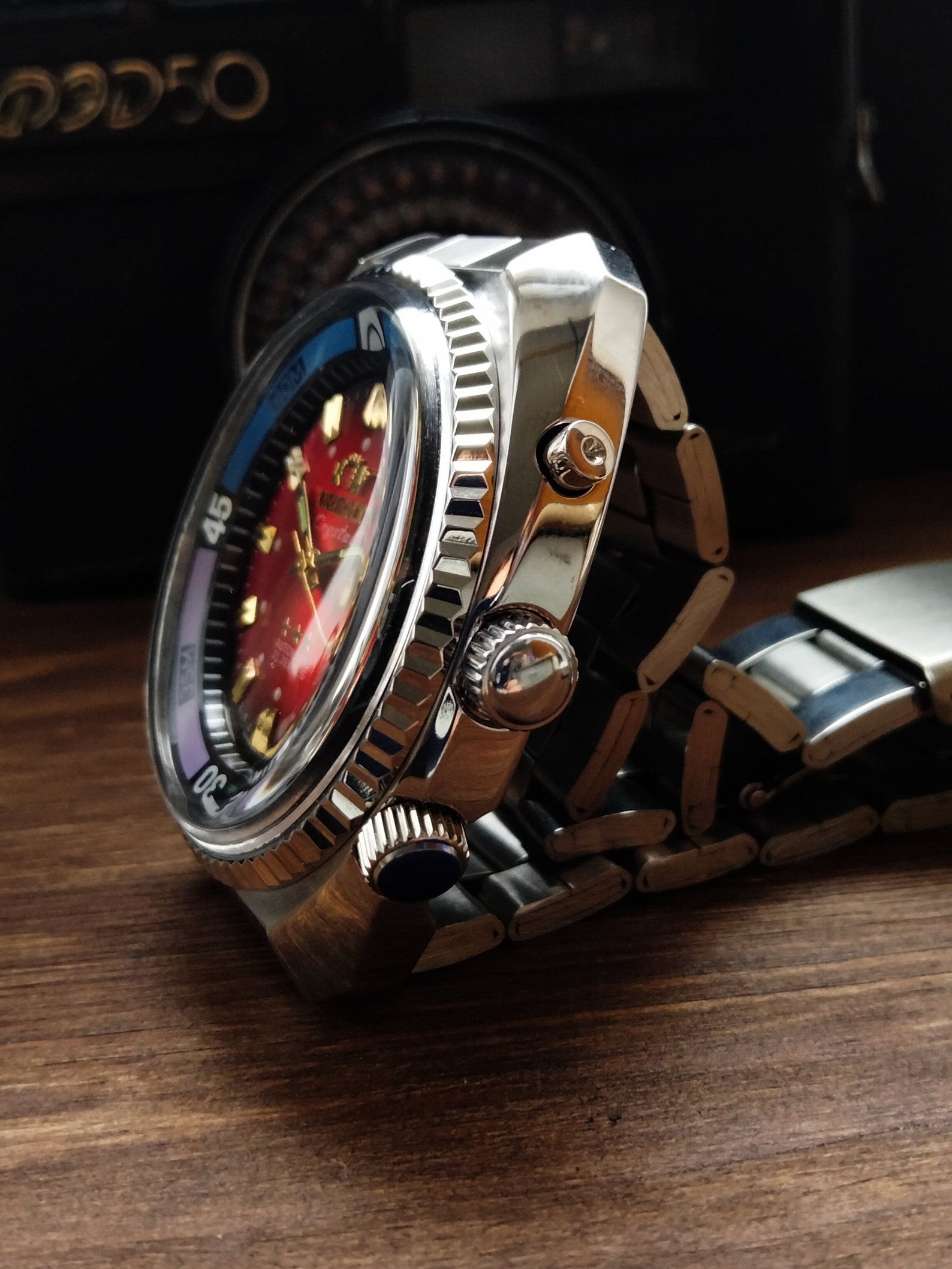 Rare Japanese Orient King Diver Watch: Automatic Red Dial, 21 Jewels - Etsy