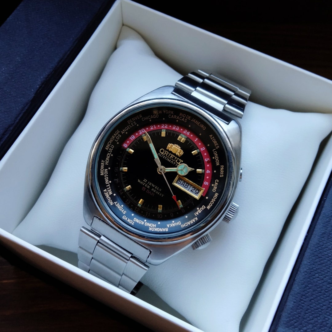Japanese Rare Watch Orient WORLD TIME Automatic Mens Watches - Etsy UK