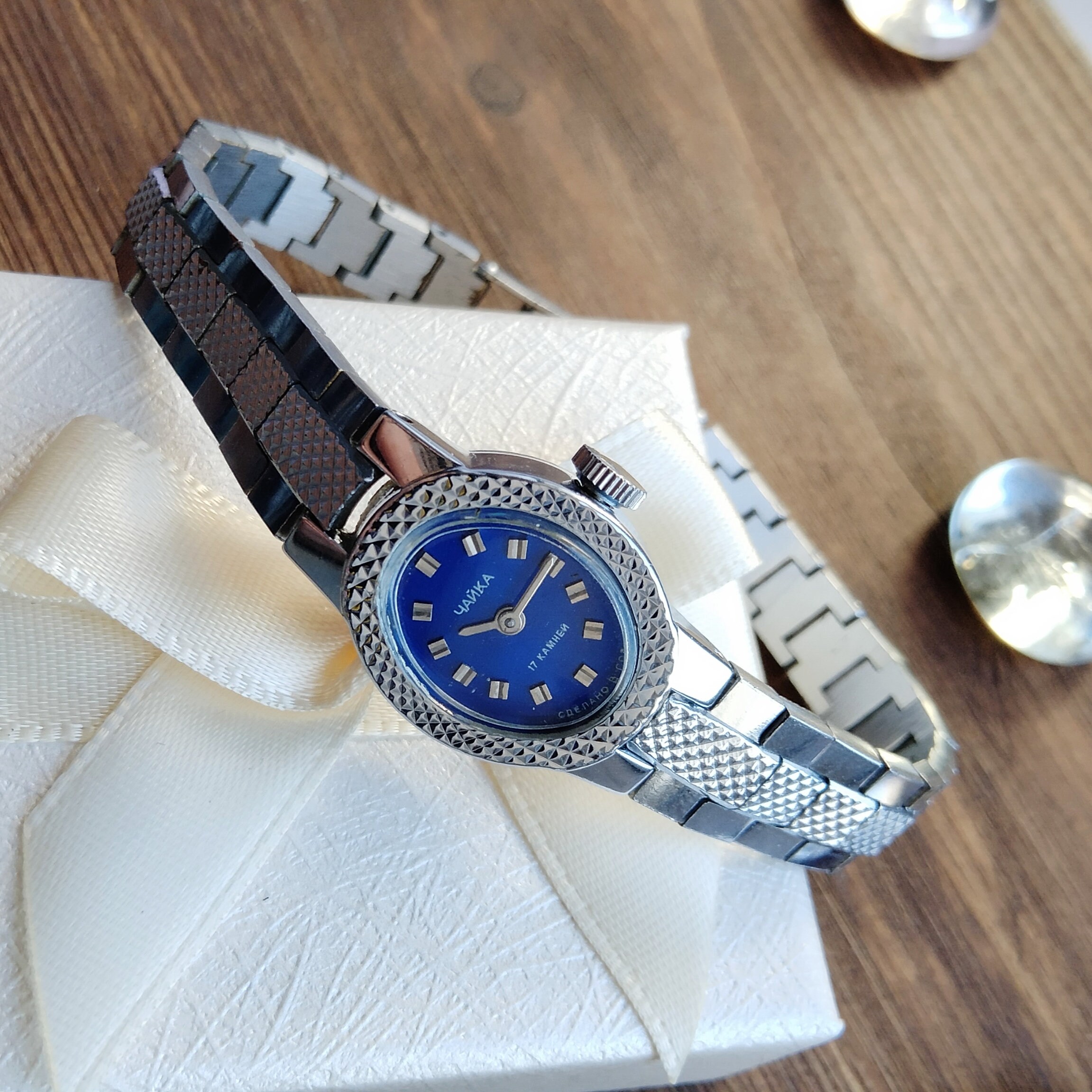 Vintage Chaika Ladies Watch, Small Blue Dial - Etsy