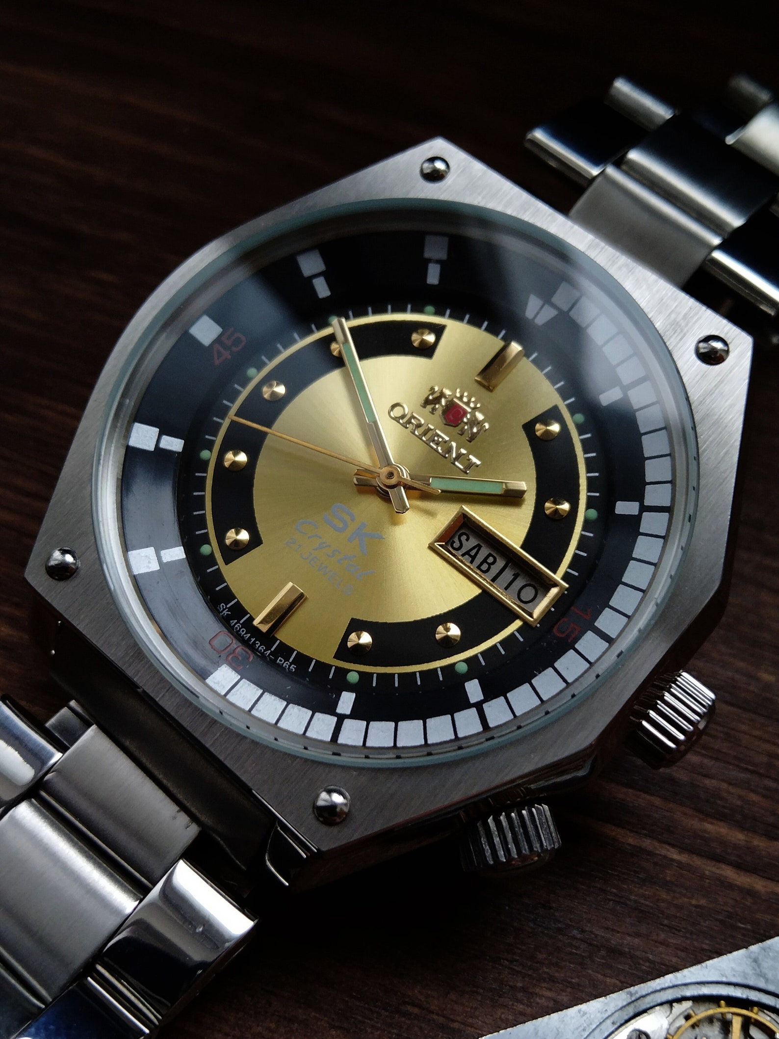 Vintage Orient Sea King Automatic Watch: Gold & Black Dial, Day-date - Etsy