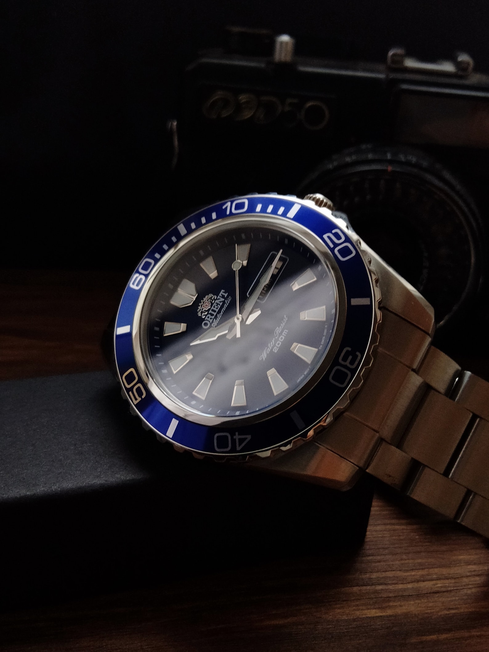 Vintage Orient Mako Diver Watch: Automatic Stainless Steel, Blue Dial ...