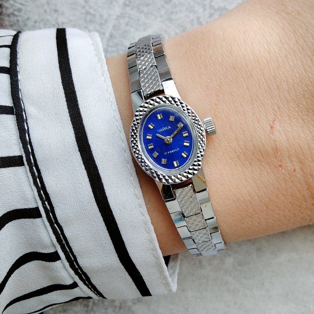 Vintage Ladies Small Watch, Blue Women's Watch, Cocktail Watch, Women's ...