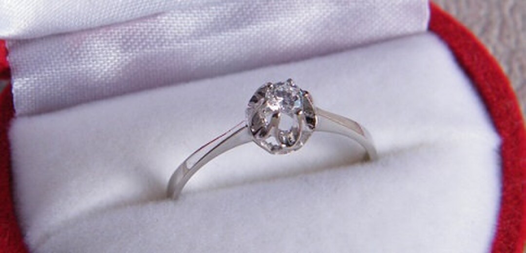 Solitaire Diamond Ring Engagement Ring in 585 White Gold Brilliant 0 ...