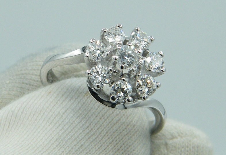 Diamond Ring Engagement Ring 585 White Gold Diamonds Together 1.04 Ct ...