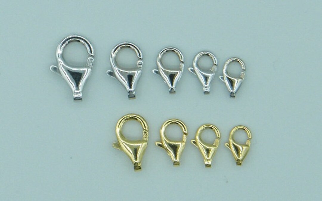 Carabiner Made of 585 Solid Yellow Gold or White Gold for Necklaces and ...