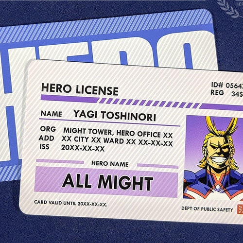 Deku Hero License My Hero Academia Provisional Hero License - Etsy ...