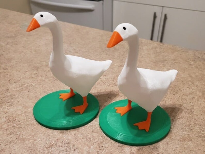 Untitled Goose Game | Entitled Goose Miniature Figure Statue Tri Head ...