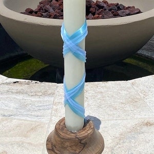 Walnut Candle Holder, Drip Catch, Solid Hardwood, Baptism Candle Holder ...