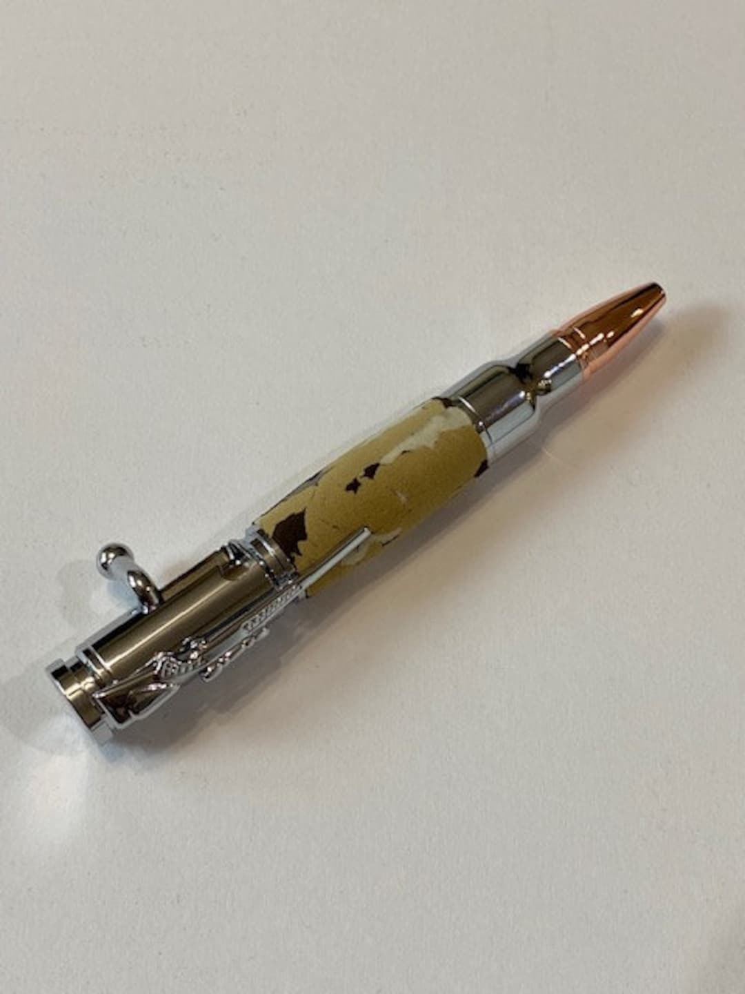 Desert Camo Pen, Hunting Gift, Mini Custom Camo Pen, .30 Cal Bolt ...