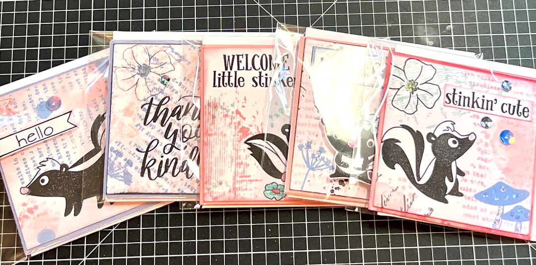 Handmade Skunk Greeting Card Set, USA Made, Thank You, Birthday - Etsy