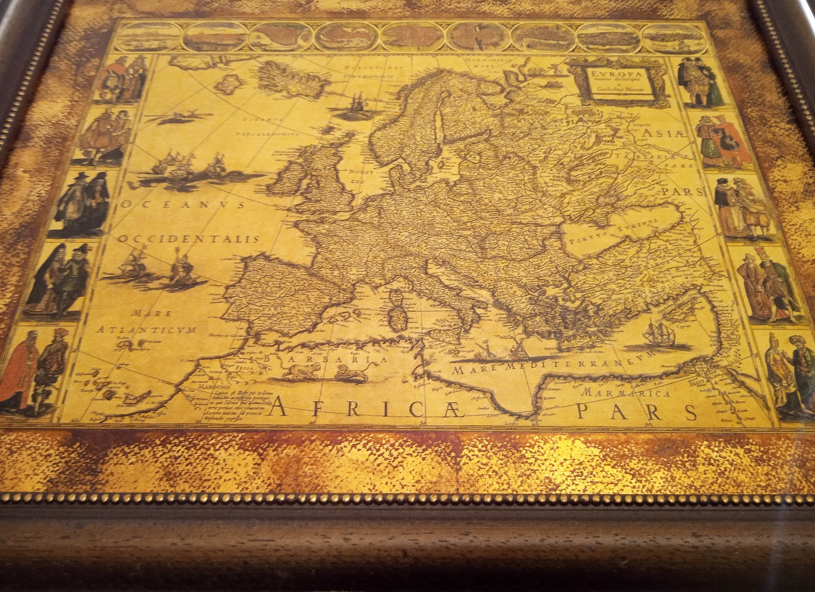 Handmade Old World Map Europe by W. & J. Blaeu. 1642 Old Map of Europe ...
