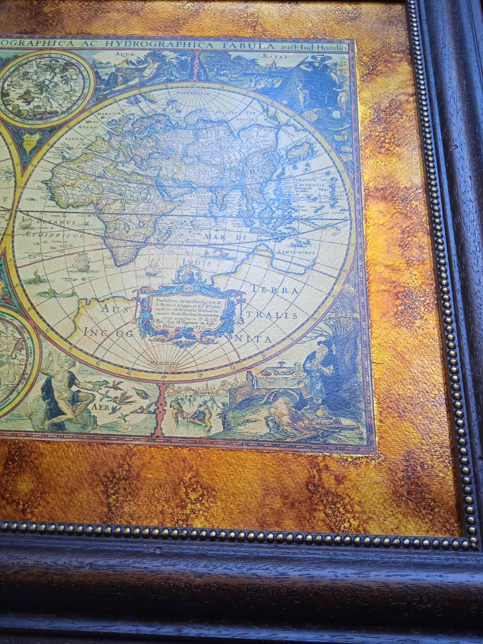Handmade Old World Map Double Hemisphere by Lud. Hondio XVII - Etsy