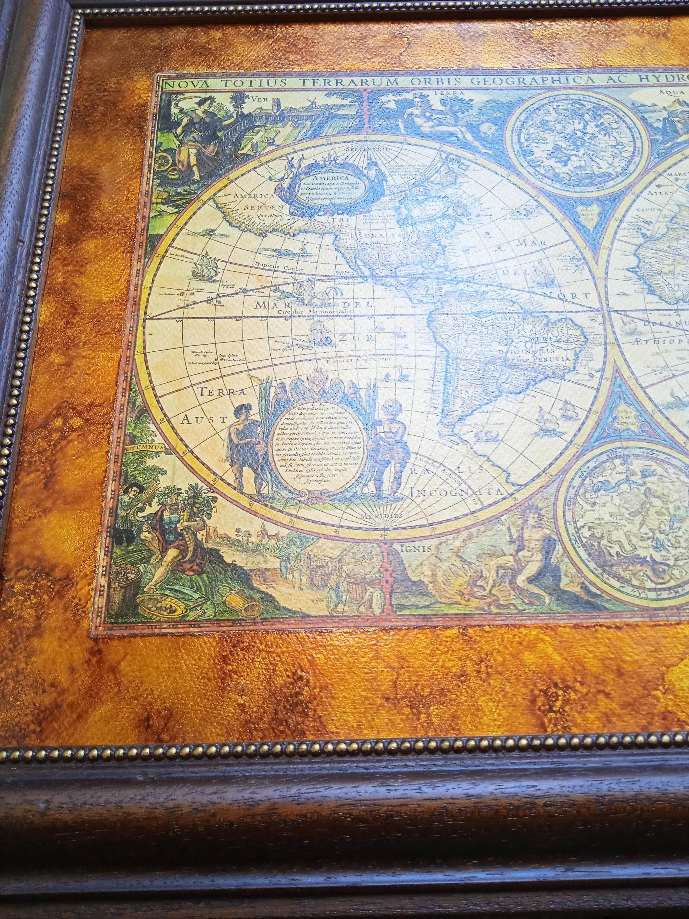 Handmade Old World Map Double Hemisphere by Lud. Hondio XVII - Etsy