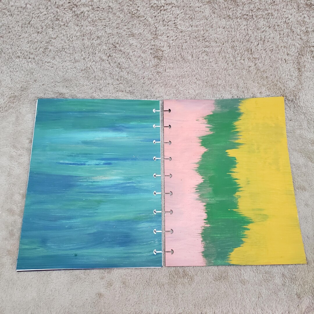 Happy Planner Hand Painted Art Journal Inserts 7x9.25 Inches Upcycled ...
